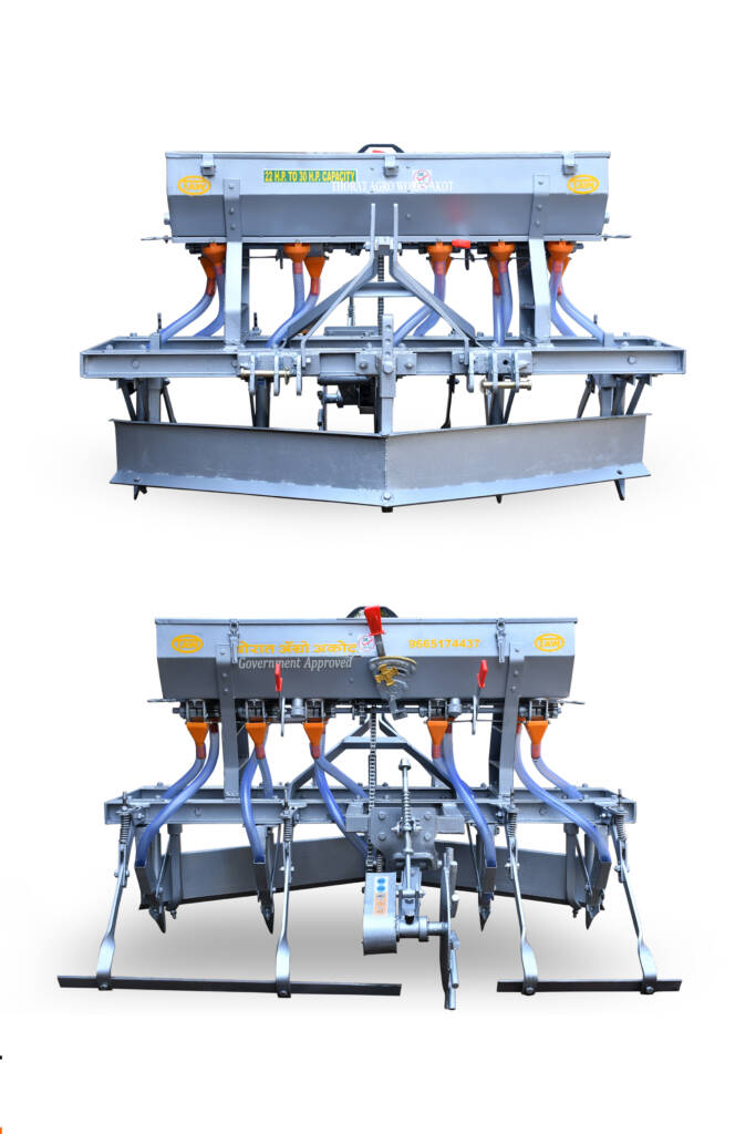 5 Tyne Seed Cum Fertilizer Drill Gear Vayasar with Sari 22 Hp To 30 Hp ...